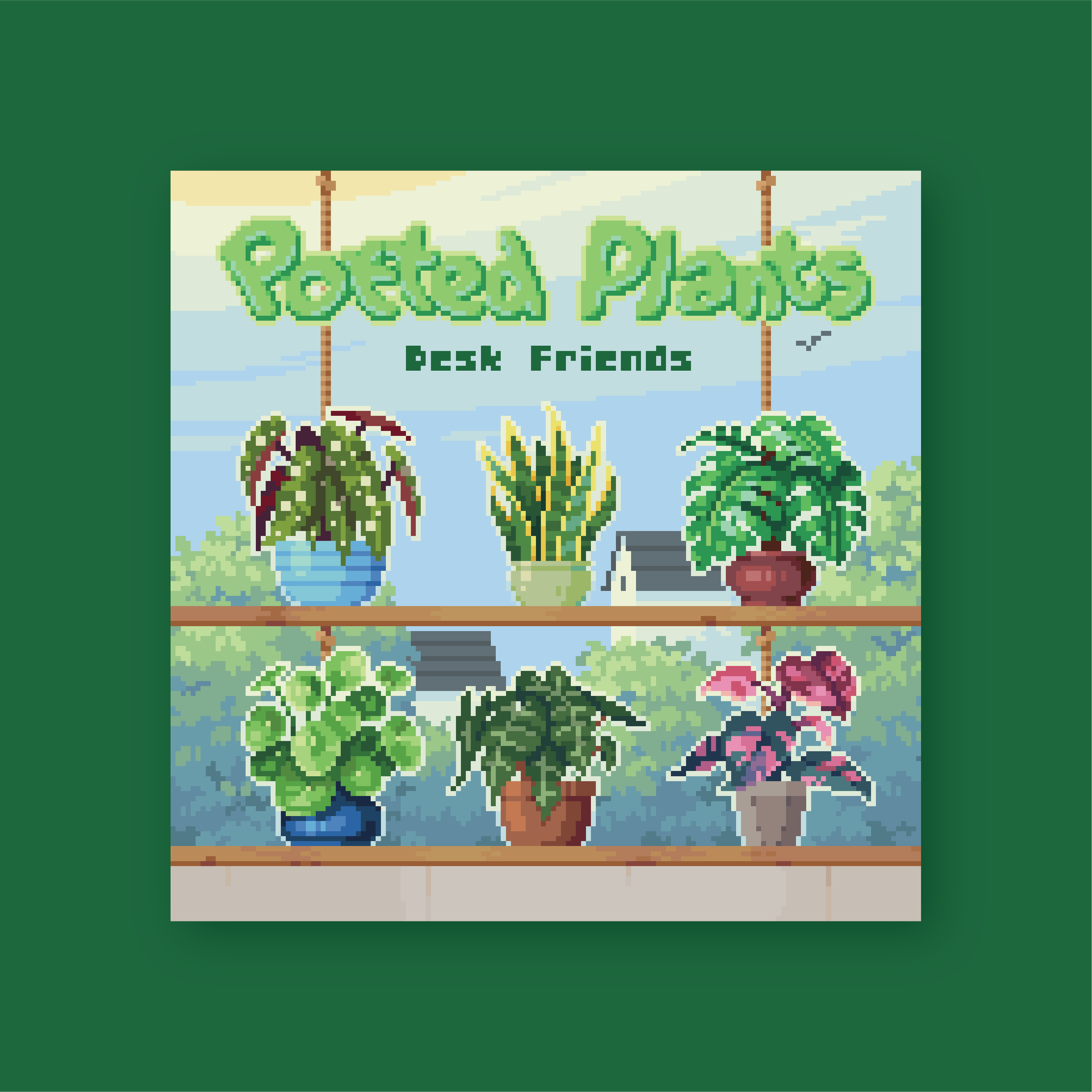 Potted Plants Desk Friends Blind Box | Pixel Art Sticker by Number ...